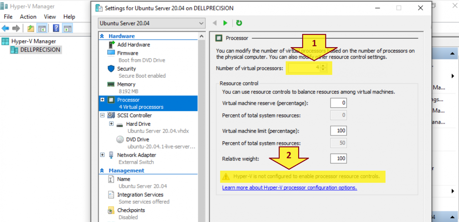 How To Enable Processor Resource Controls In Hyper V Software Development